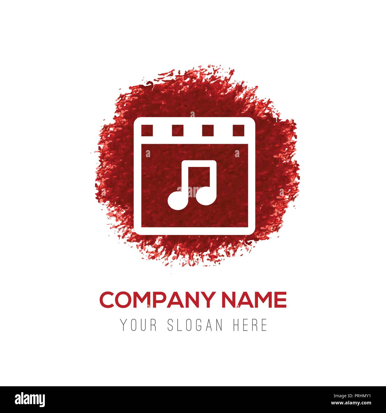 Music Symbol icon - Red WaterColor Circle Splash Stock Vector Image ...