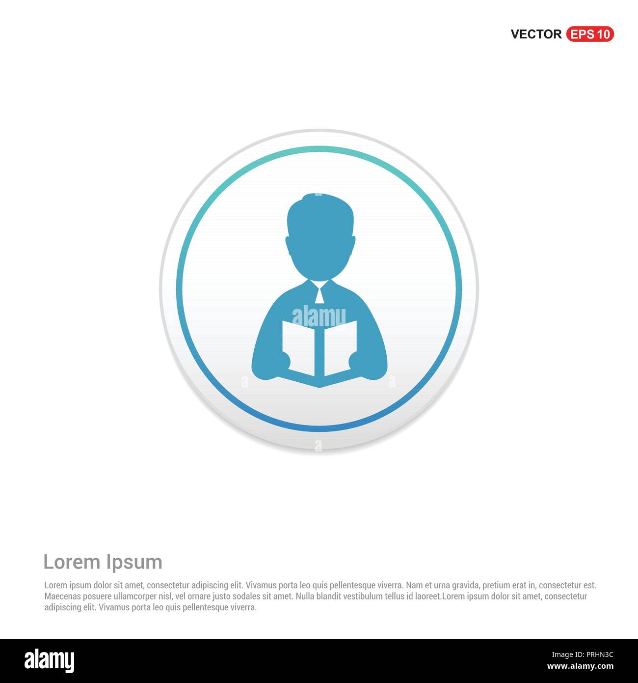 student icon - white circle button Stock Vector Image & Art - Alamy