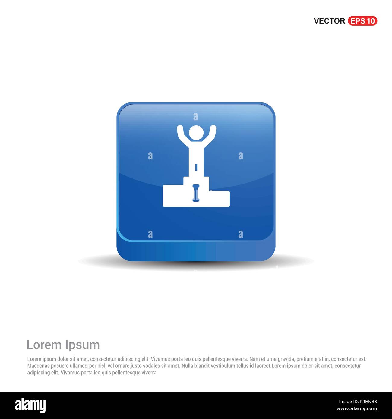 Winner Podium Icon - 3d Blue Button Stock Vector Image & Art - Alamy