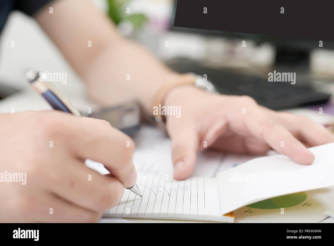 Man hand writing balance hi-res stock photography and images - Alamy