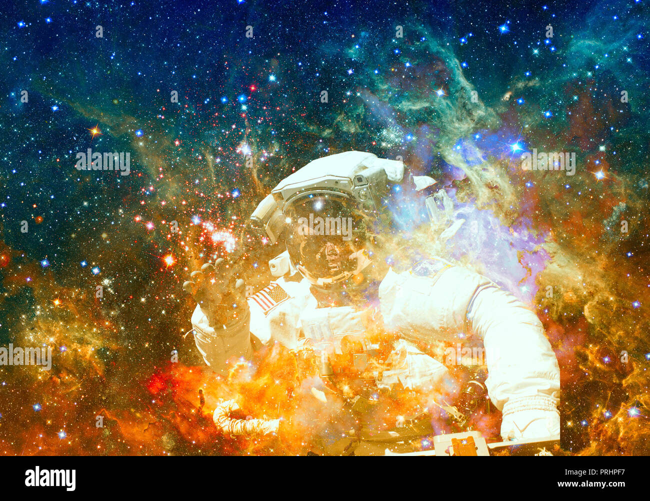 Astronaut in outer space. Elements of this image furnished by NASA ...
