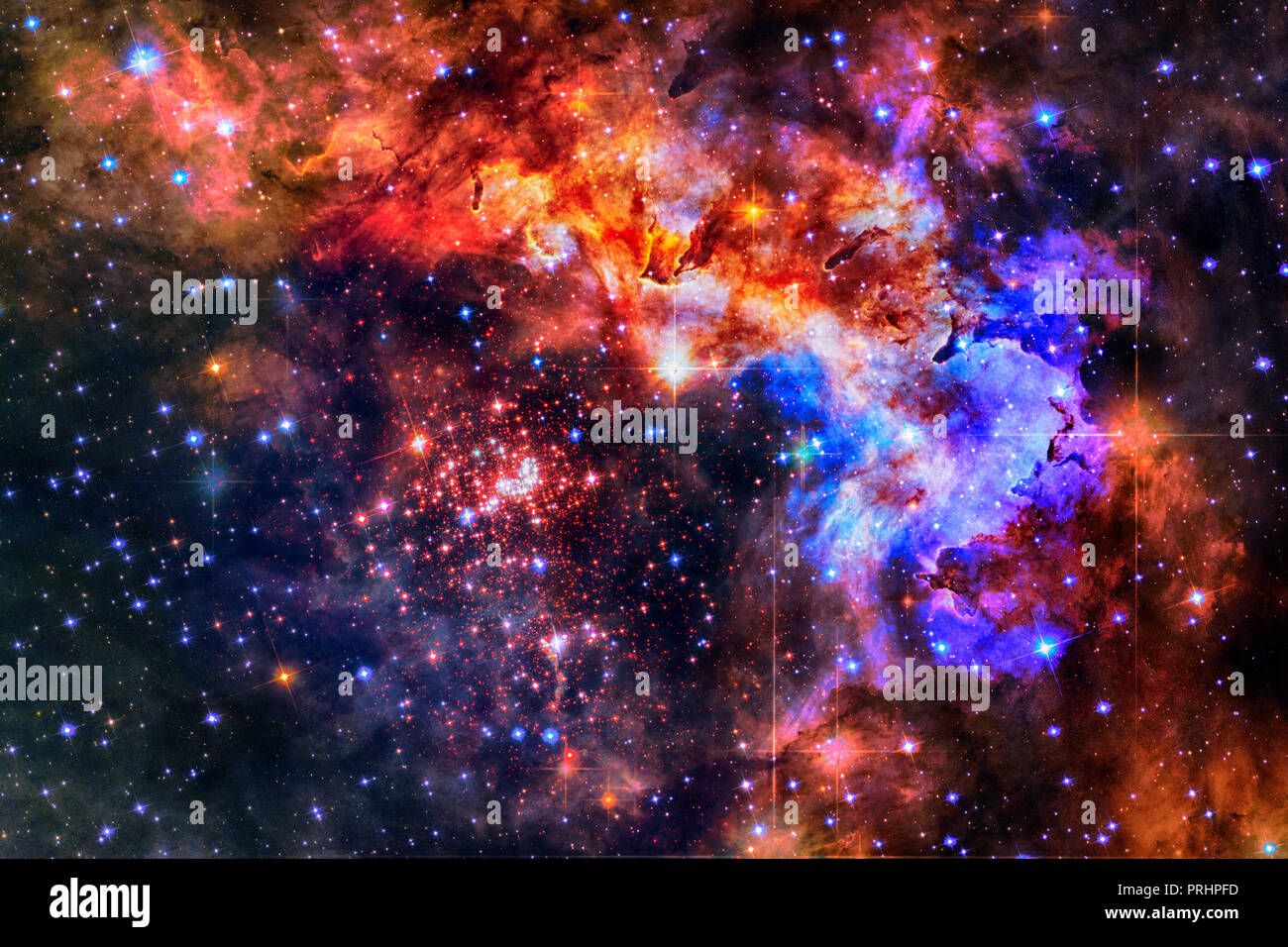 Colorful galaxy in outer space. Elements of this image furnished by ...