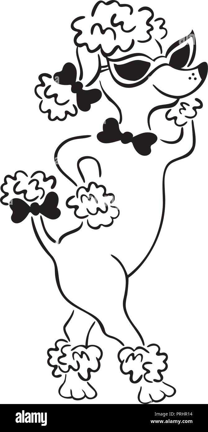 stylish dog cartoon. outlined cartoon handrawn sketch illustration ...