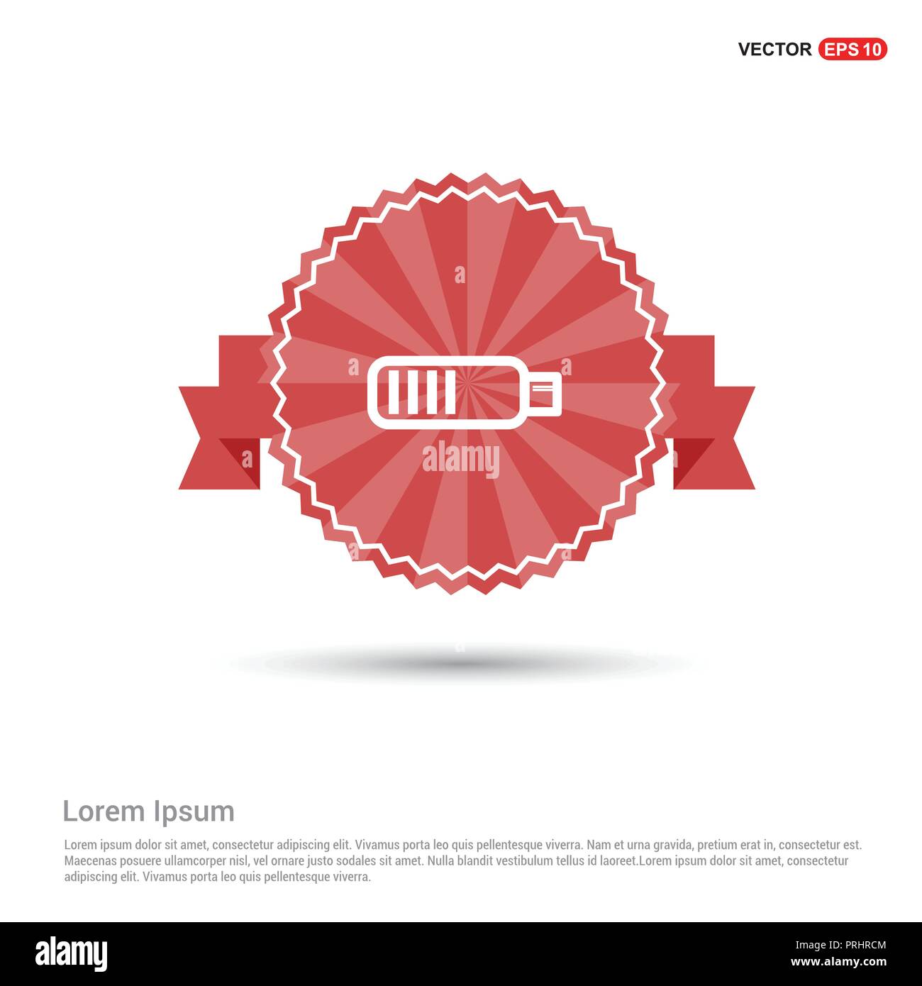 Battery icon - Red Ribbon banner Stock Vector Image & Art - Alamy