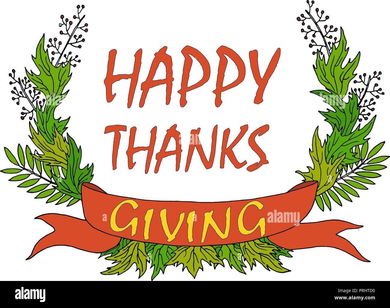 Thanksgiving day greeting card with text vector Stock Vector Image ...