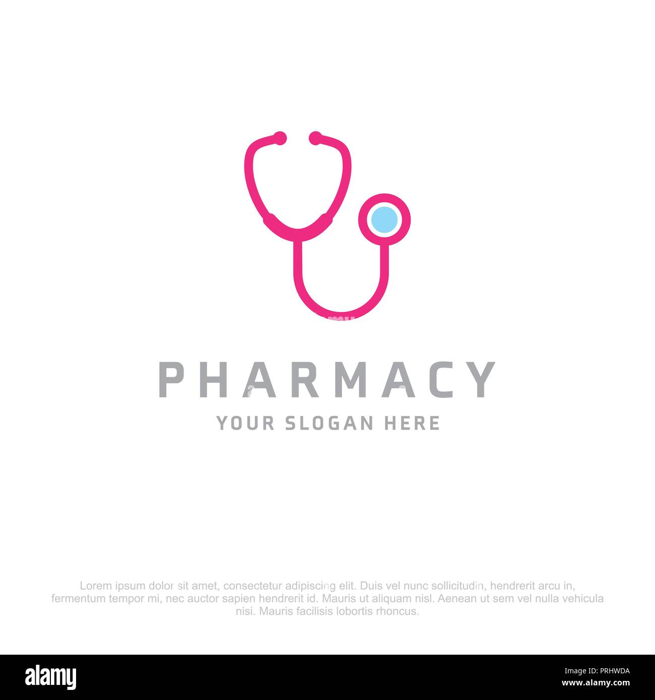 Pharmacy logo with creative design with white background and typography ...