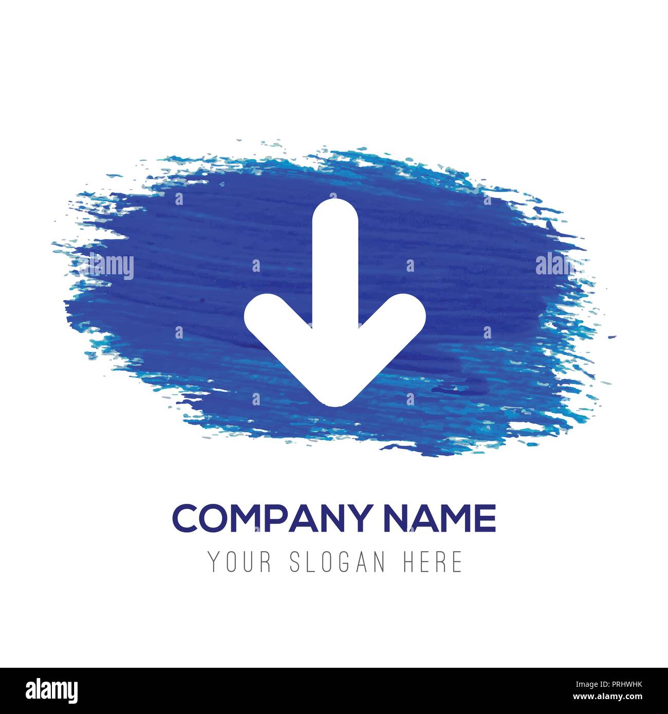 Down Arrow Icon - Blue watercolor background Stock Vector Image & Art ...