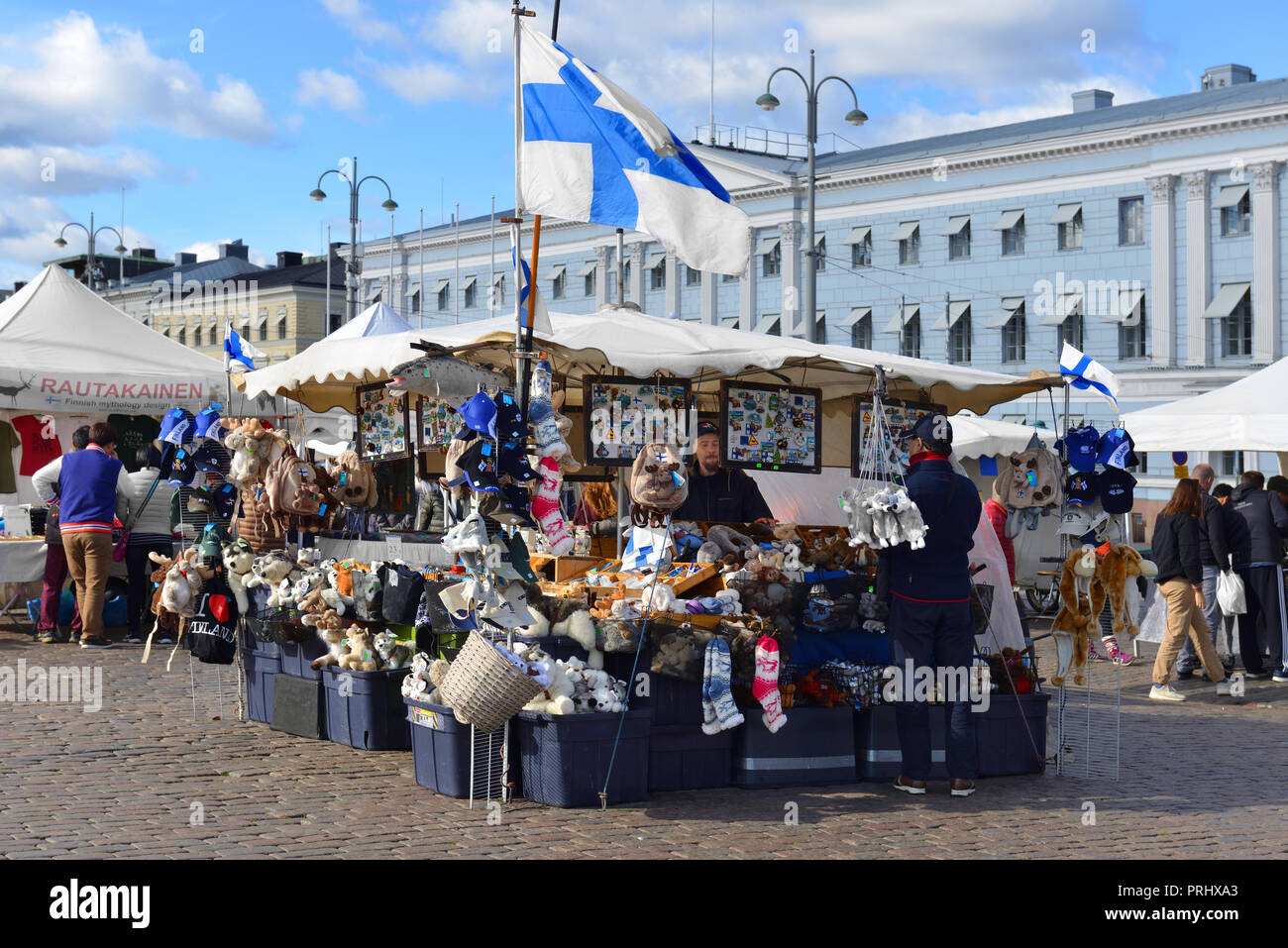 Market Square (Kauppatori). Finnish souvenirs and gifts. Helsinki Stock ...