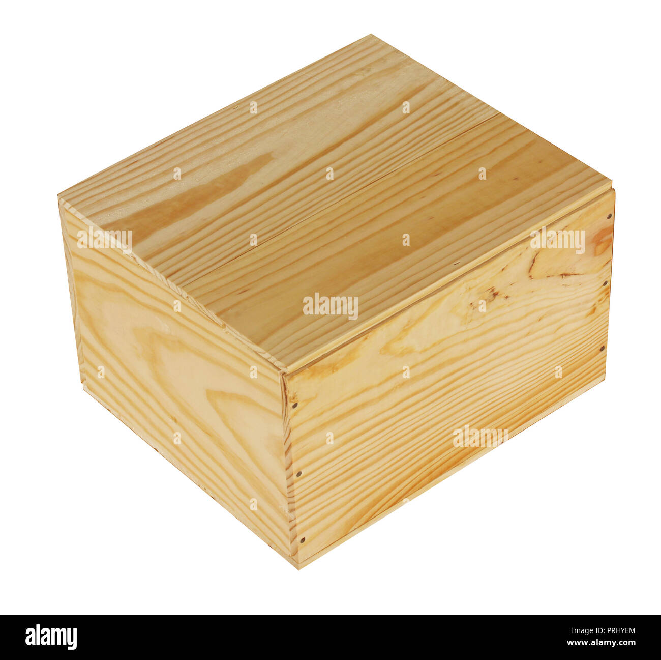 Wooden closed box isolated on white background Stock Photo - Alamy