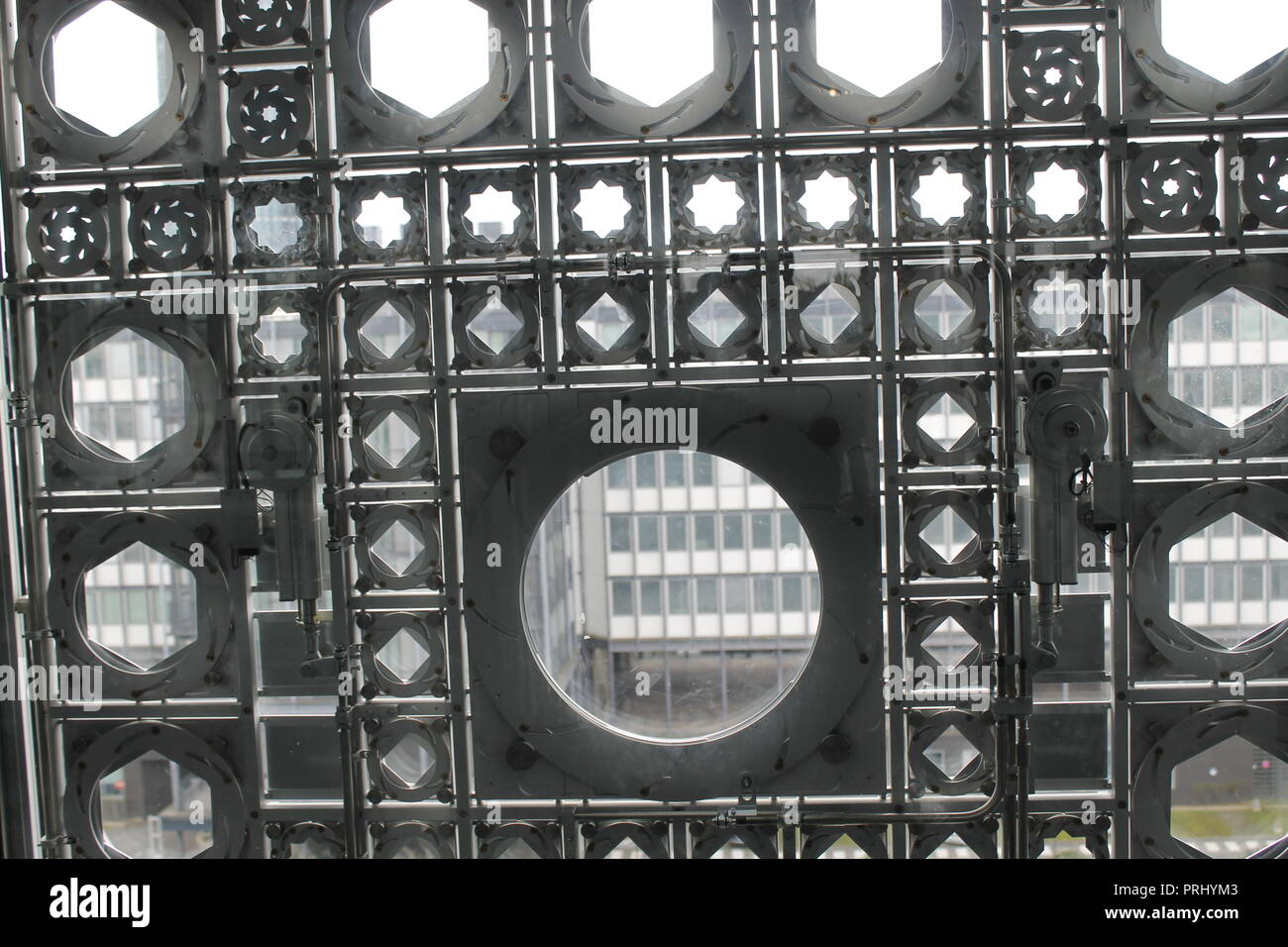 architecture through metallic geometric form in Paris Stock Photo - Alamy