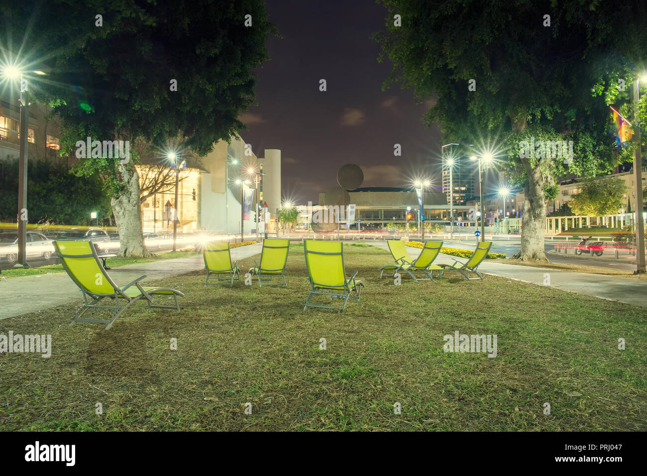beach chair at night Stock Photo - Alamy