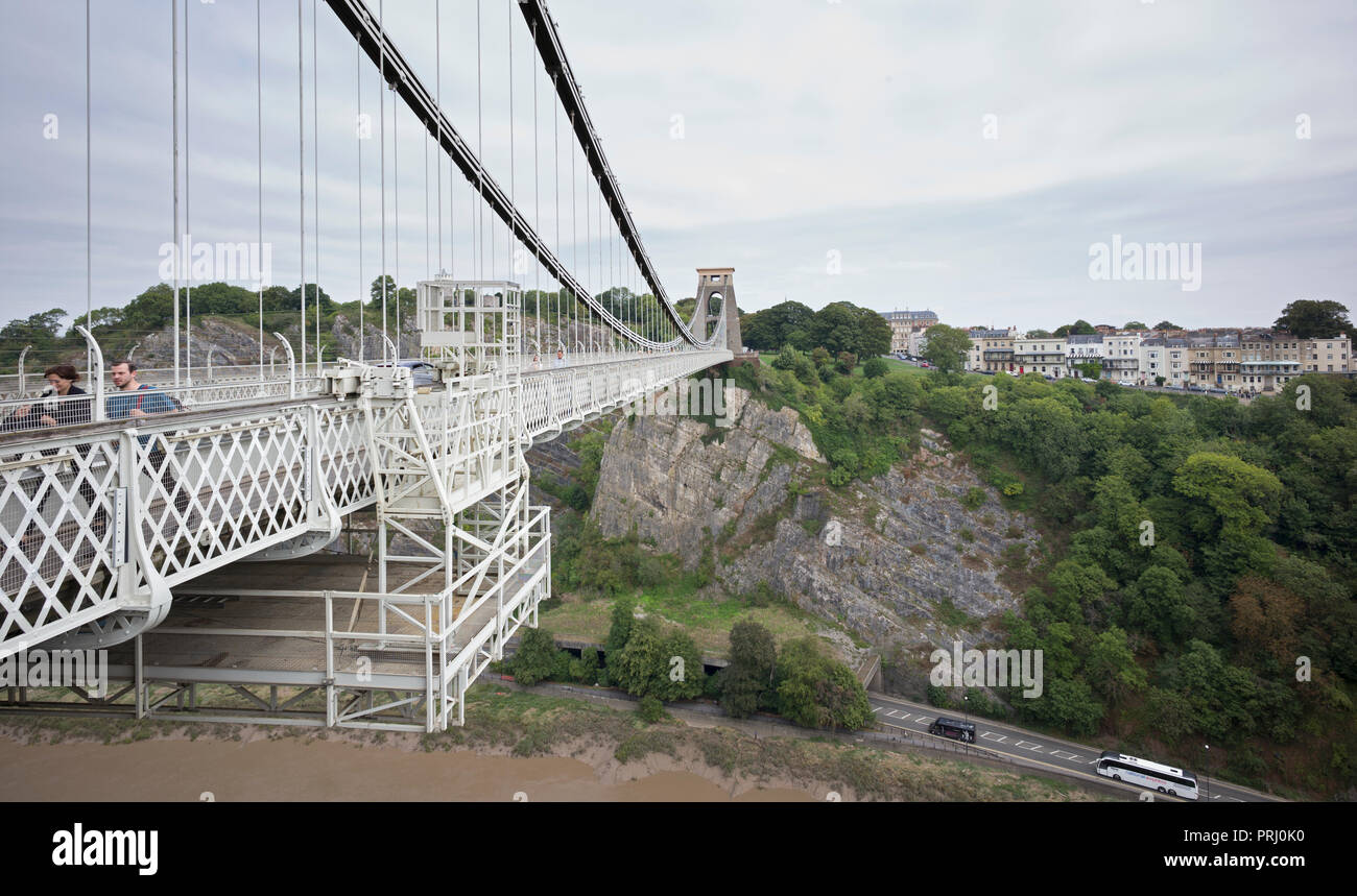 View east of southern walkway of Clifton Suspension Bridge, Clifton ...