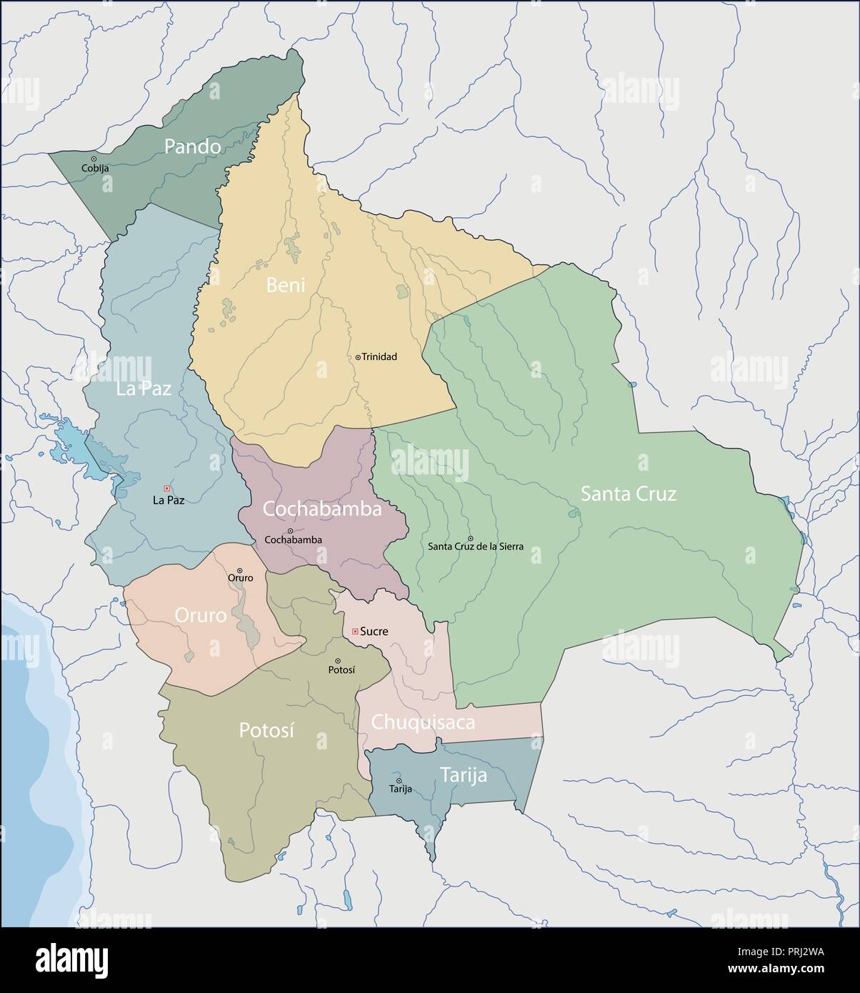Physical Map Of Bolivia Ezilon Maps