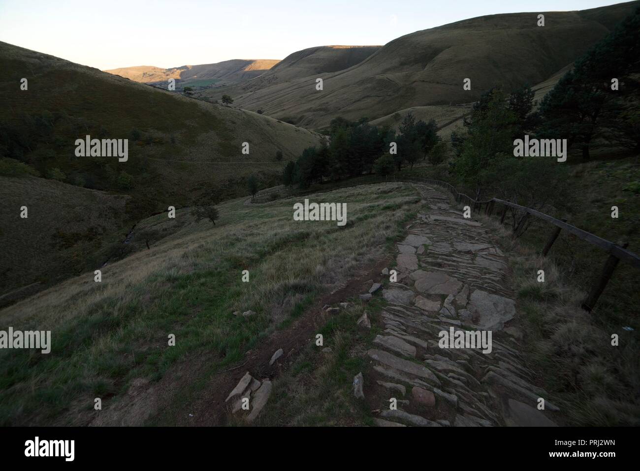 Jacob's Ladder footpath trail down Kinder Scout, Peak District Stock ...