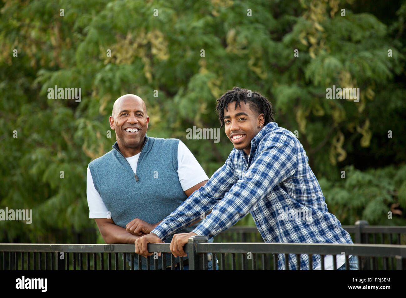 African American father and his adult son Stock Photo - Alamy