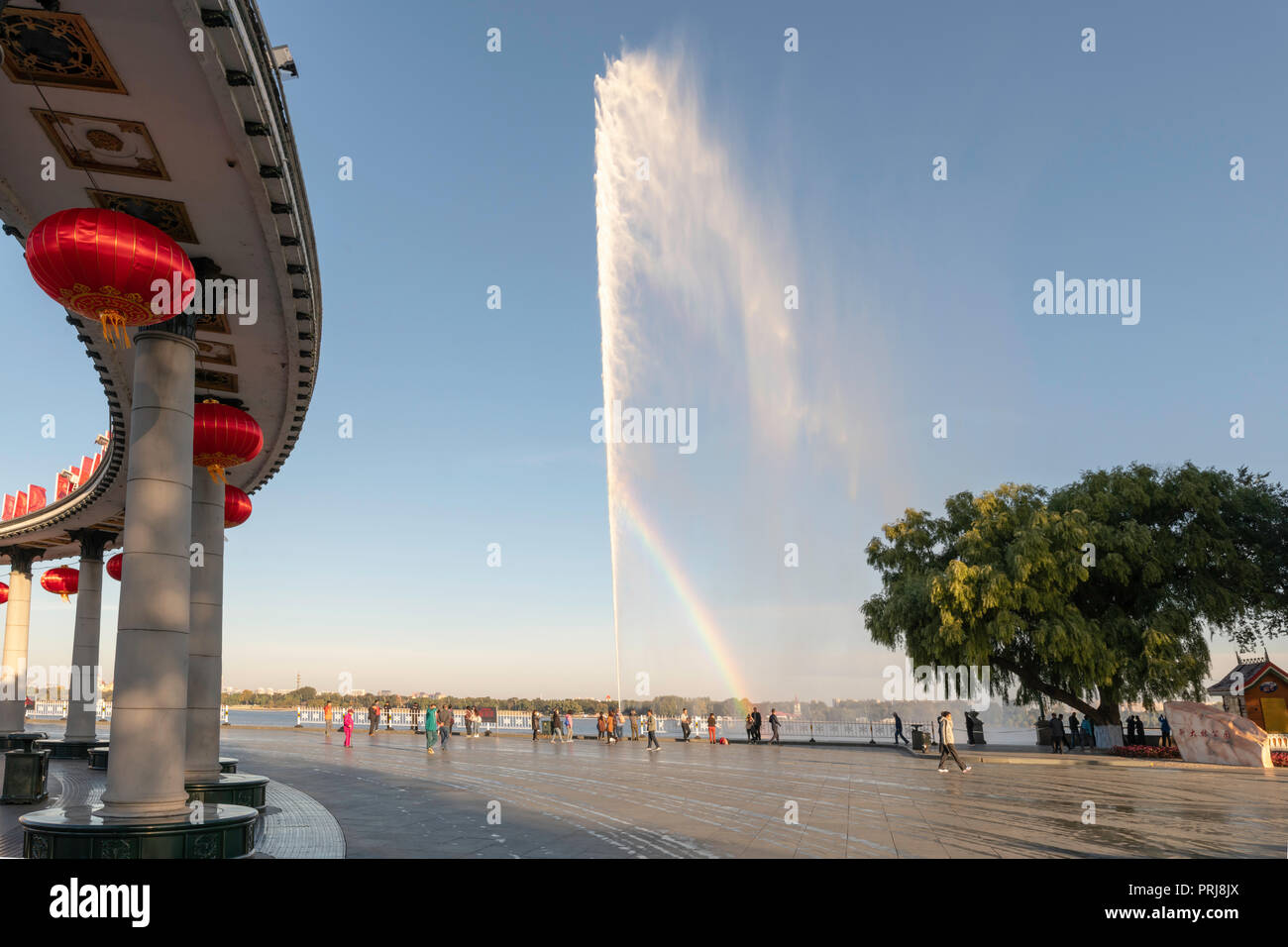Harbin China, Flood Control monument national day celebrations, water ...