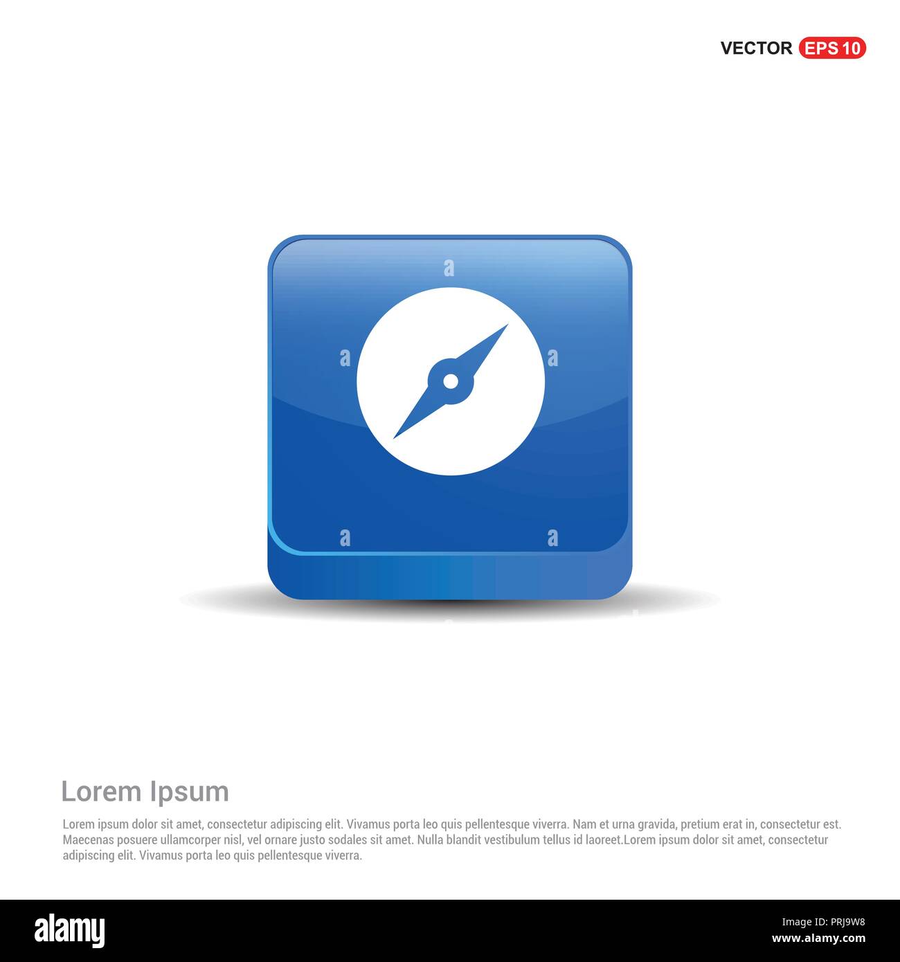 Compas Icon - 3d Blue Button Stock Vector Image & Art - Alamy