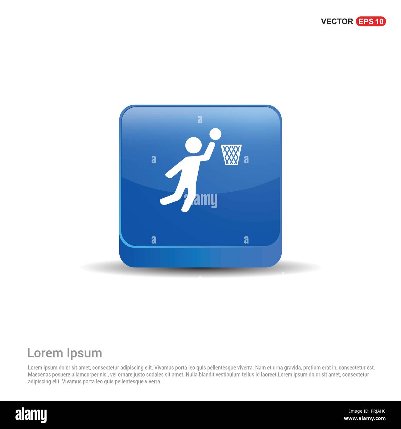 Basketball Player Icon - 3d Blue Button Stock Vector Image & Art - Alamy