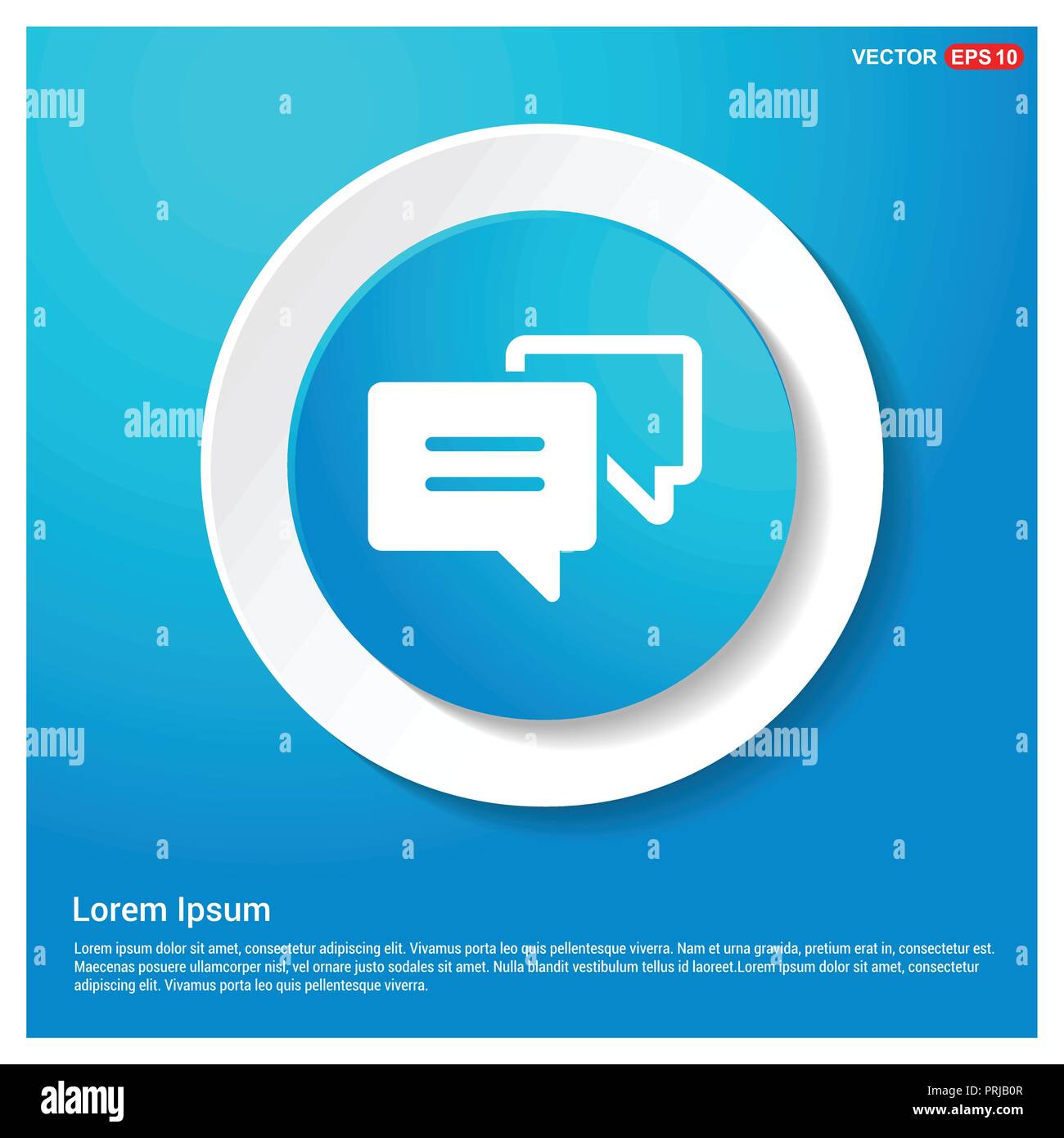 Speech bubble icon Abstract Blue Web Sticker Button - Free vector icon ...