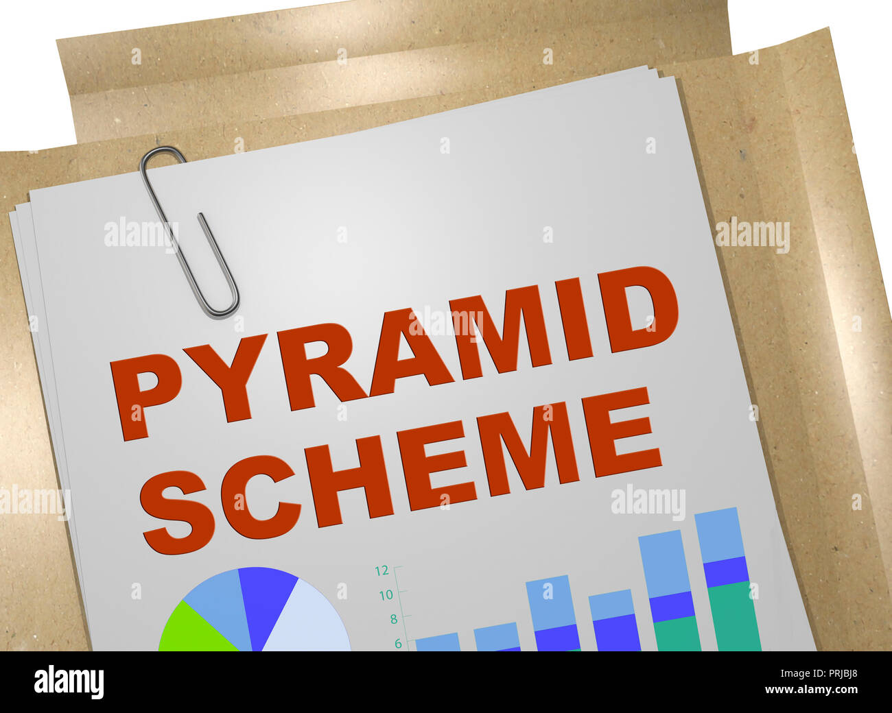 3D illustration of PYRAMID SCHEME title on business document Stock ...