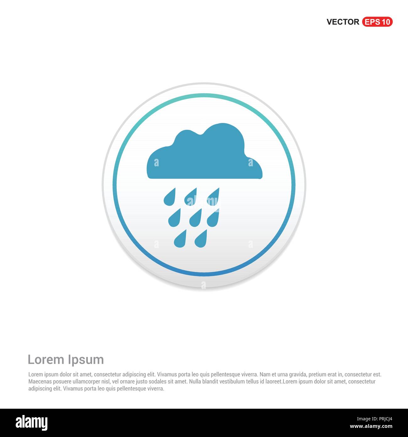 Rain Cloud Icon - white circle button Stock Vector Image & Art - Alamy