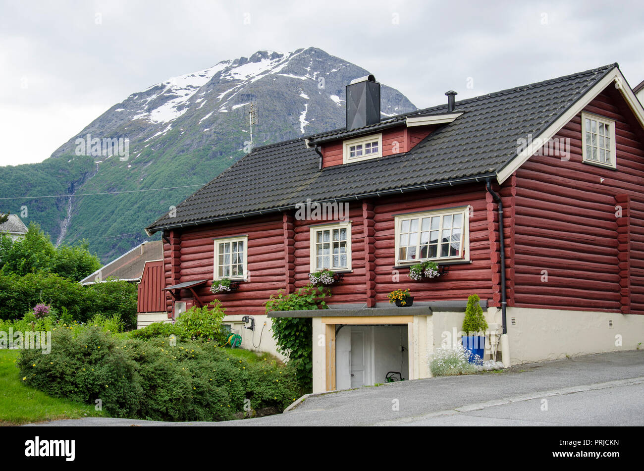 House in Andalsnes, Norway - Beautiful landscape of fjords Stock Photo ...