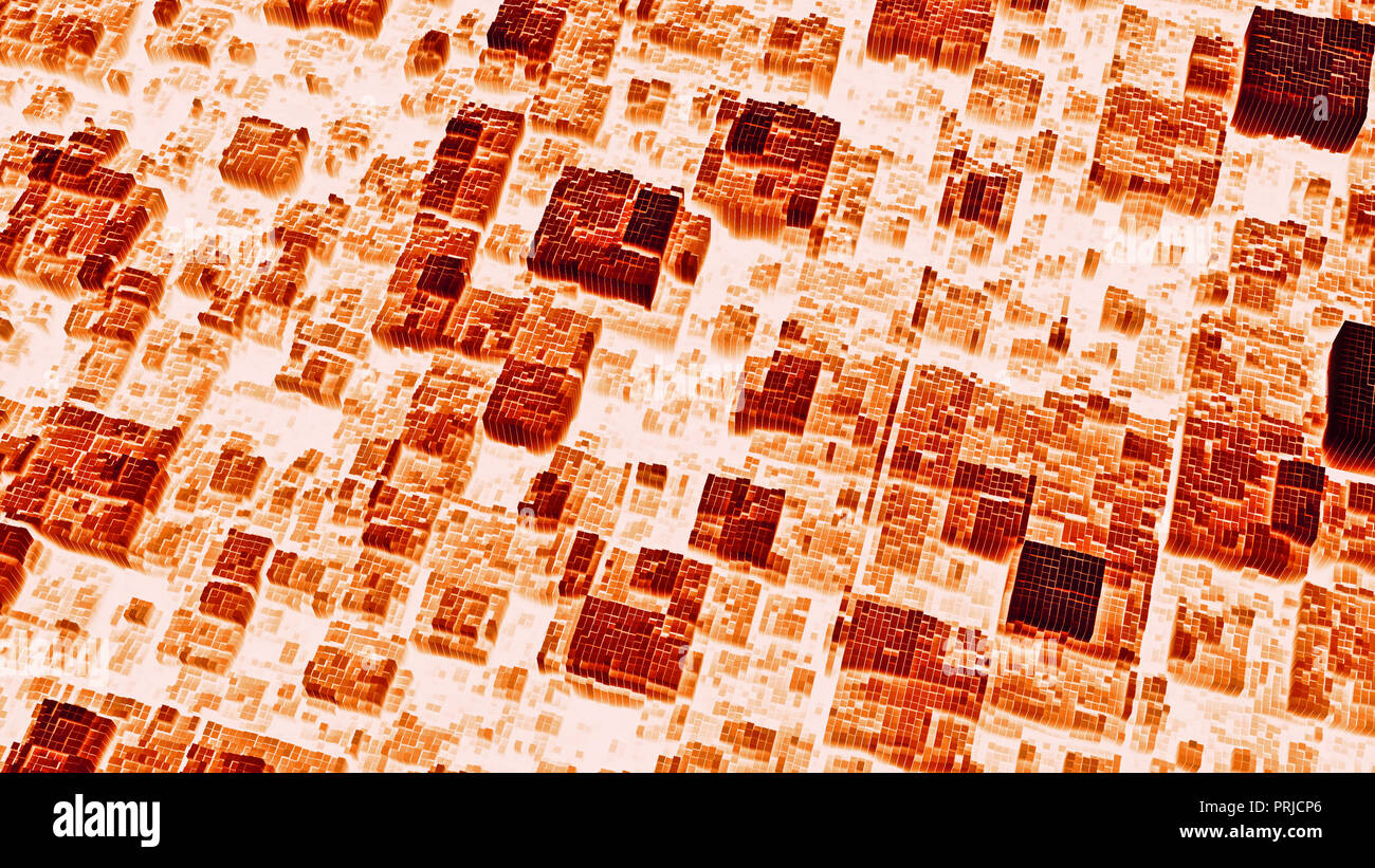 Abstract futuristic dark red cubic surface 3D illustration Stock Photo ...