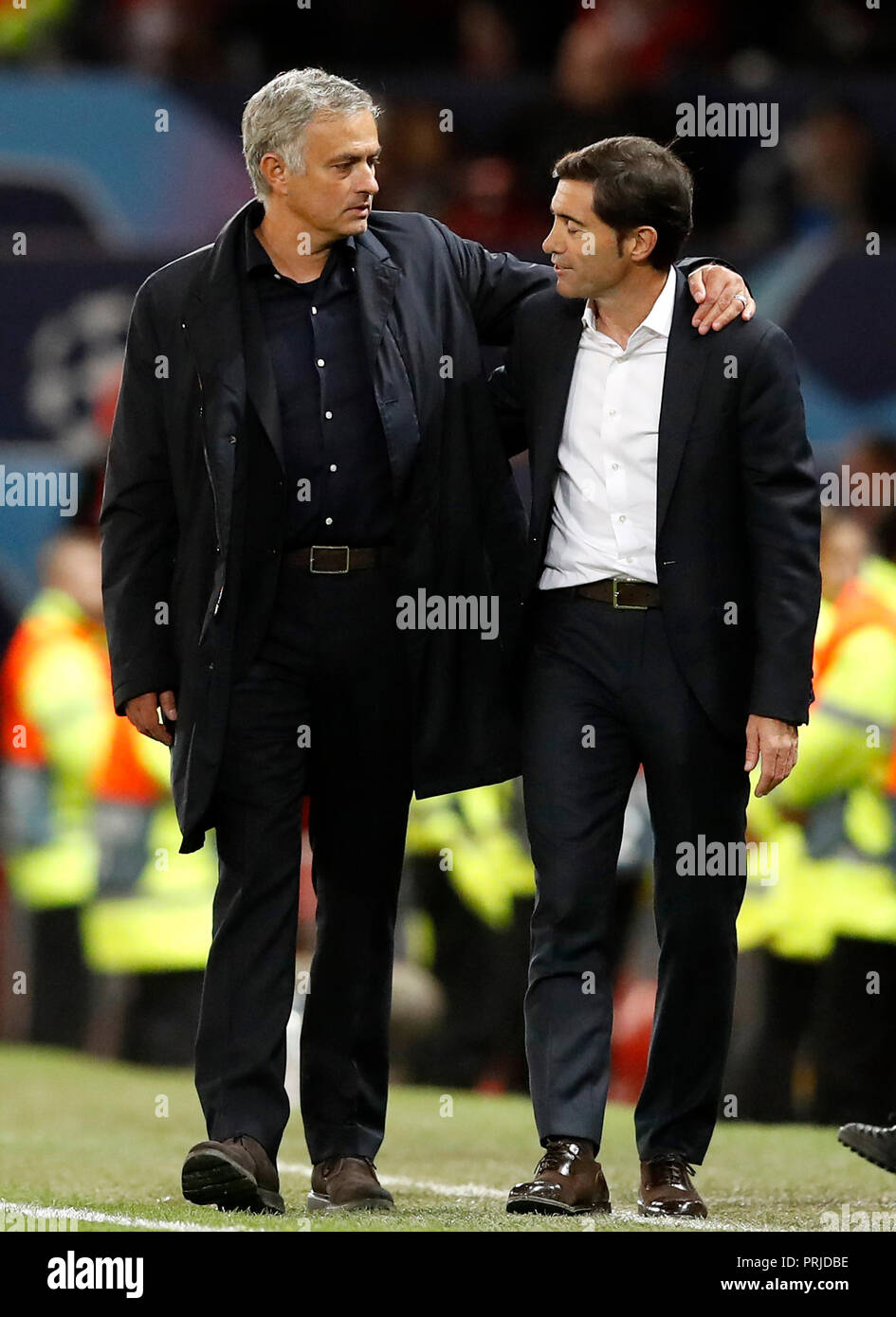 Valencia manager Marcelino Garcia Toral and Manchester United manager ...