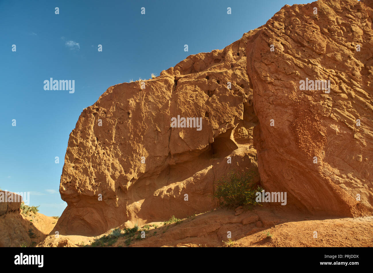 Fairy Tale Canyon, rock formations on the Issyk-Kul lake. Kyrgyzstan ...