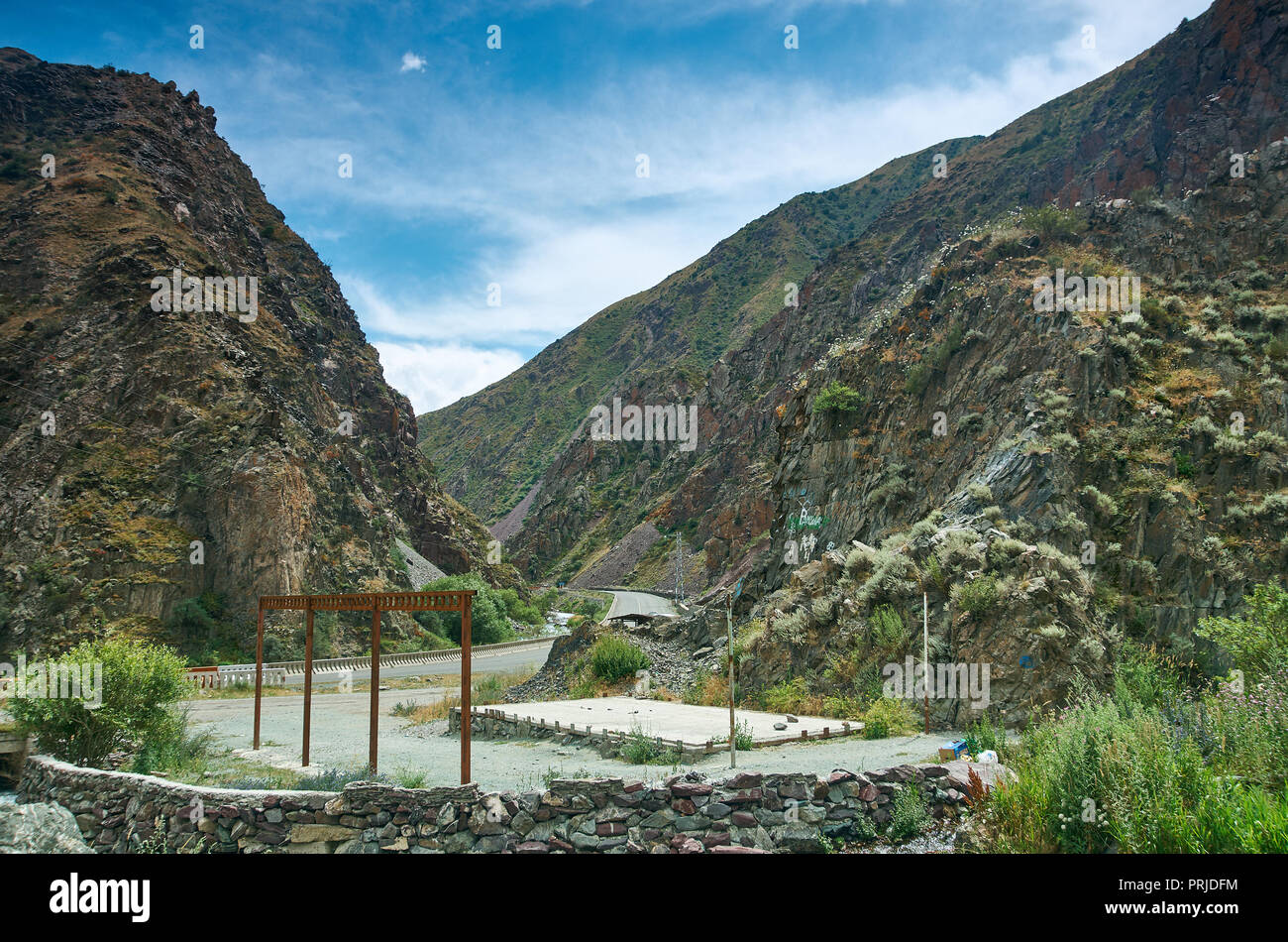 Gorge Kara balta , route from Bishkek to Osh. Kyrgyzstan Stock Photo ...