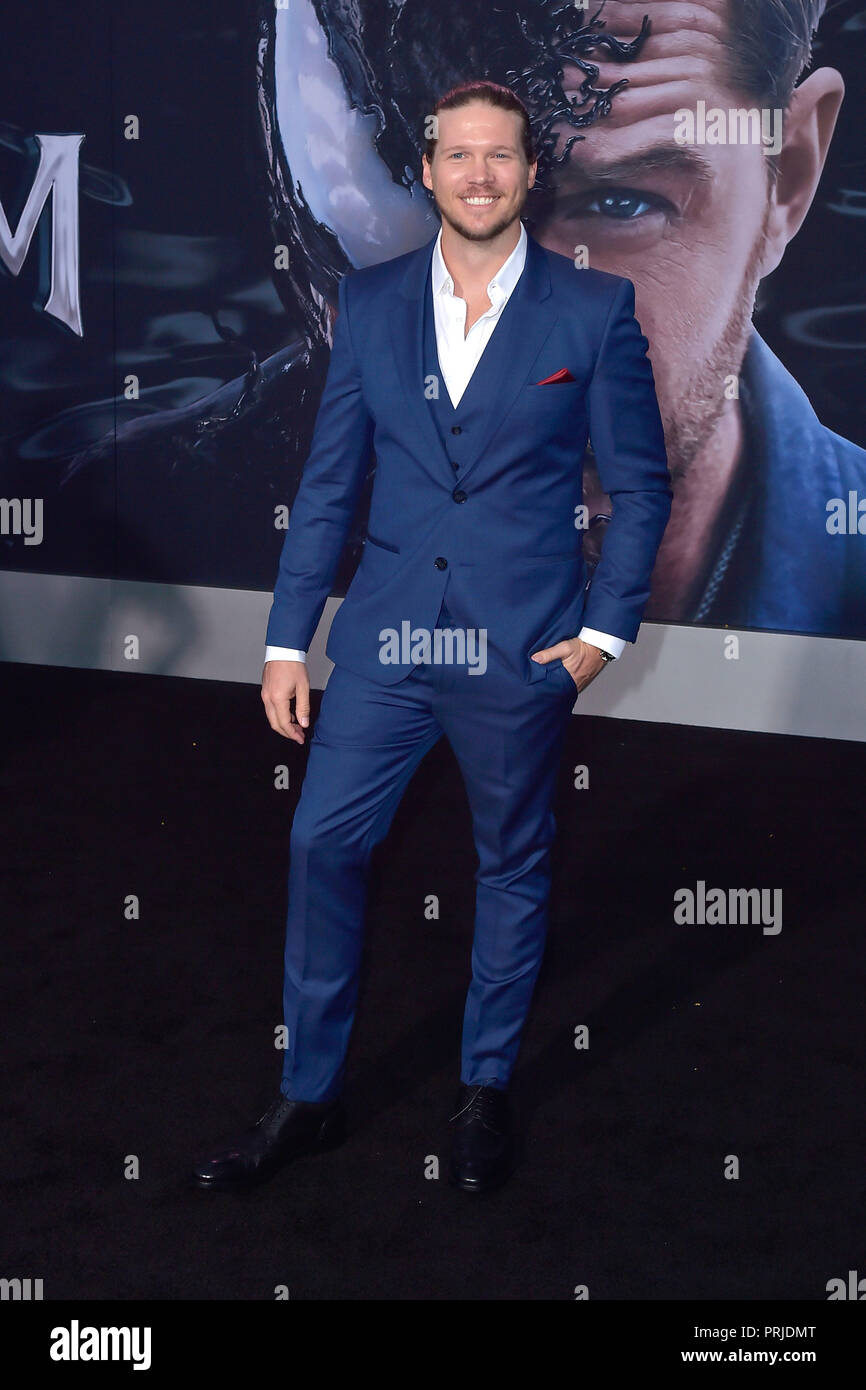 Scott Deckert attending the 'Venom' premiere at Regency Village Theatre ...