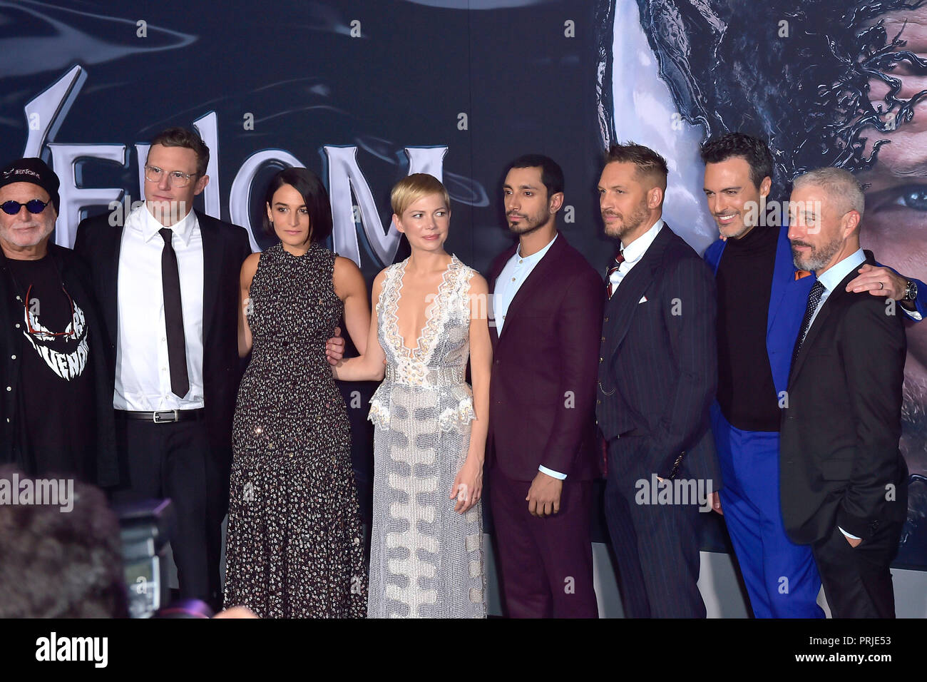 Ruben Fleischer, Jenny Slate, Michelle Williams, Riz Ahmed, Tom Hardy, Reid Scott and guest ...