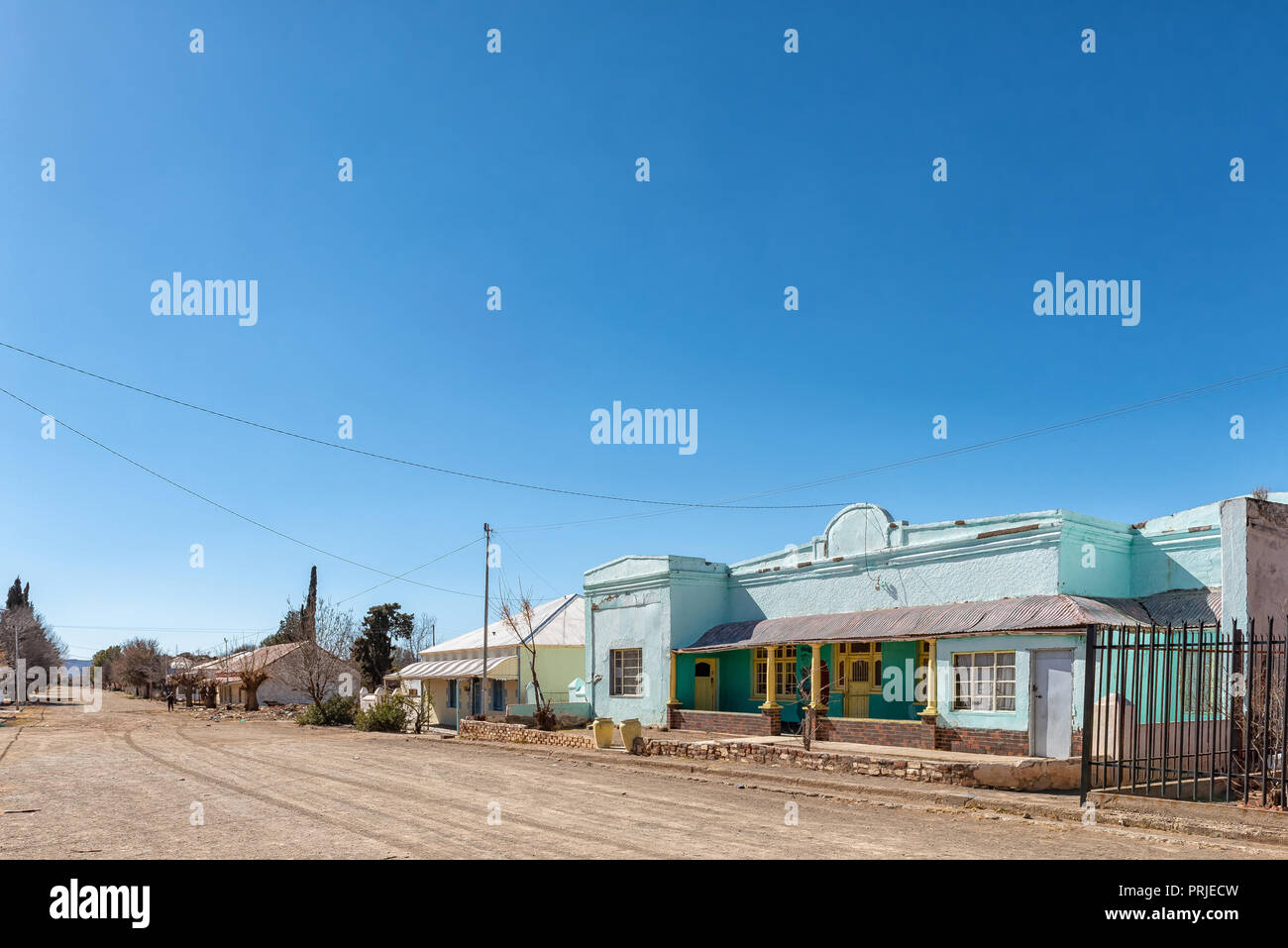 PHILLIPSTOWN, SOUTH AFRICA, AUGUST 6, 2018: A street scene, with ...