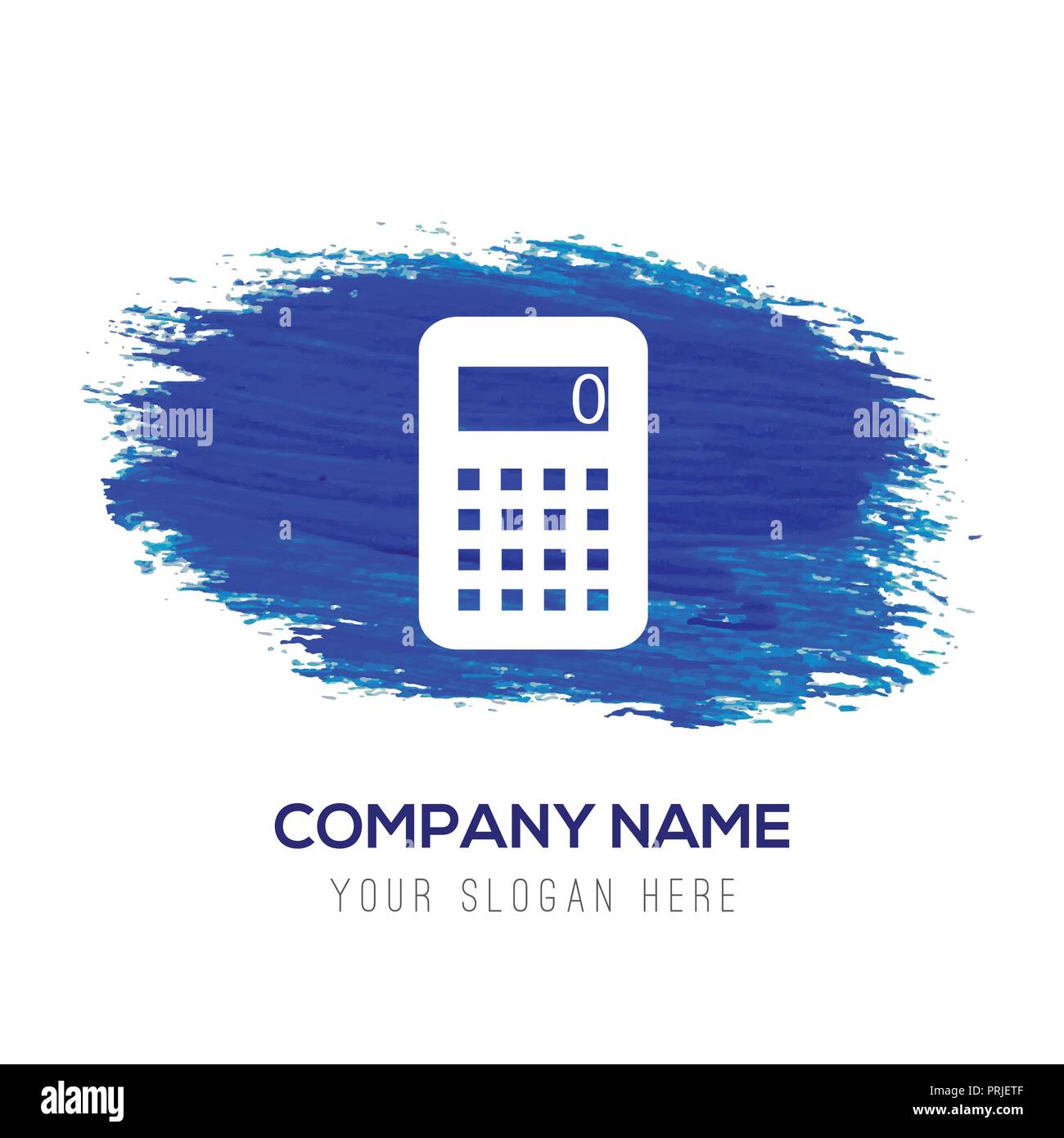 Electronic calculator icon - Blue watercolor background Stock Vector ...