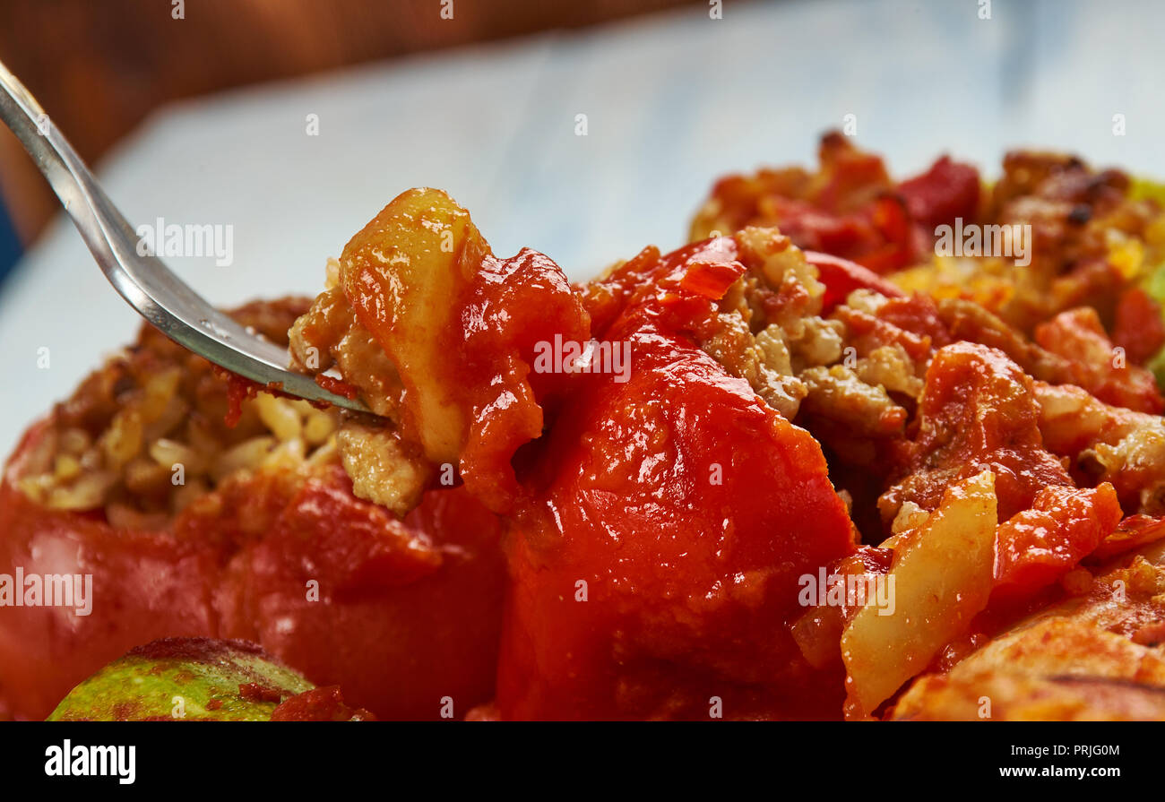 Tajin Mahshi - Mixed Stuffed Vegetables, Libyan Food Stock Photo - Alamy