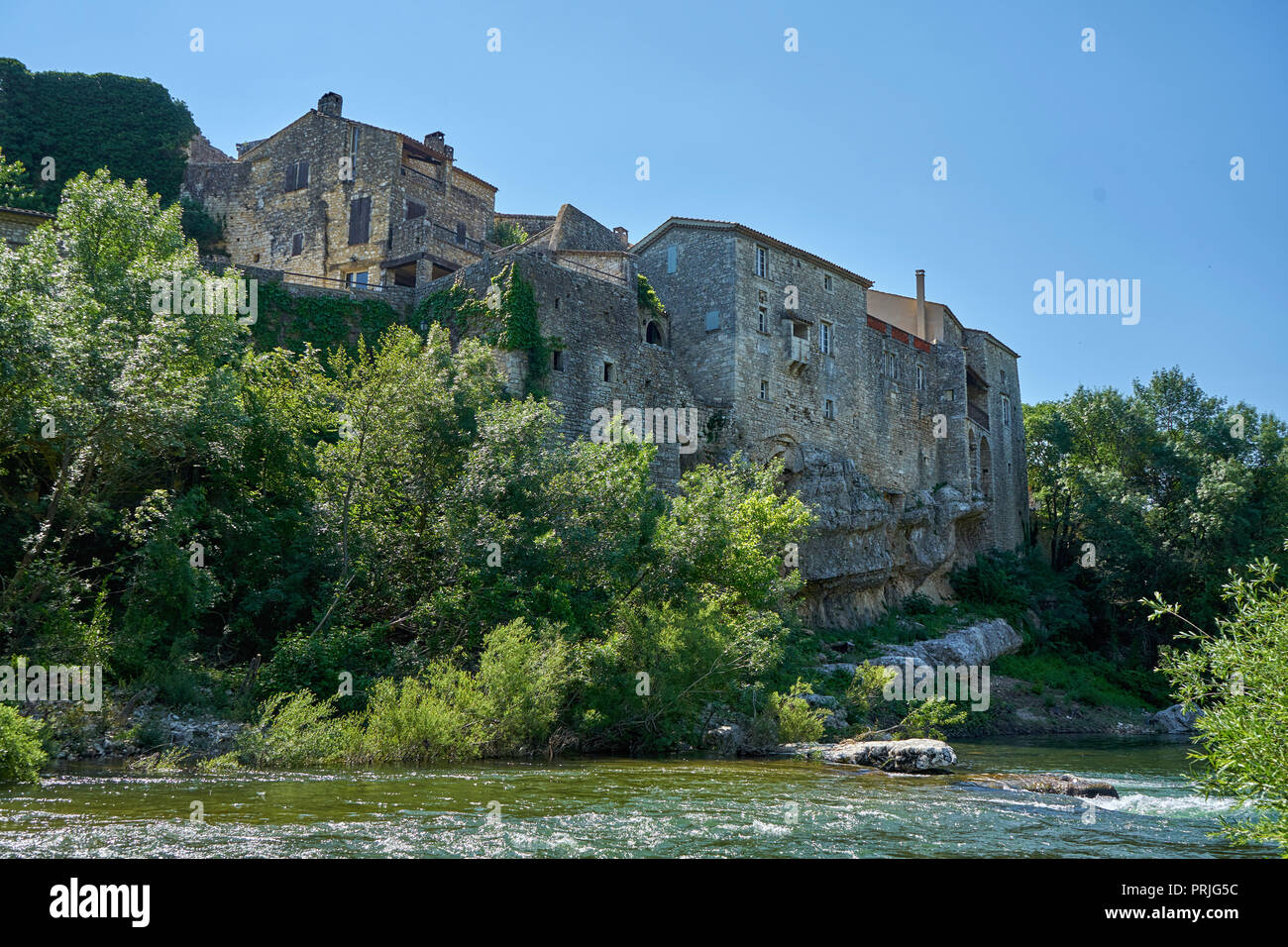 Cityscape Of Medieval Town Montclus Occitanie France Stock Photo - Alamy