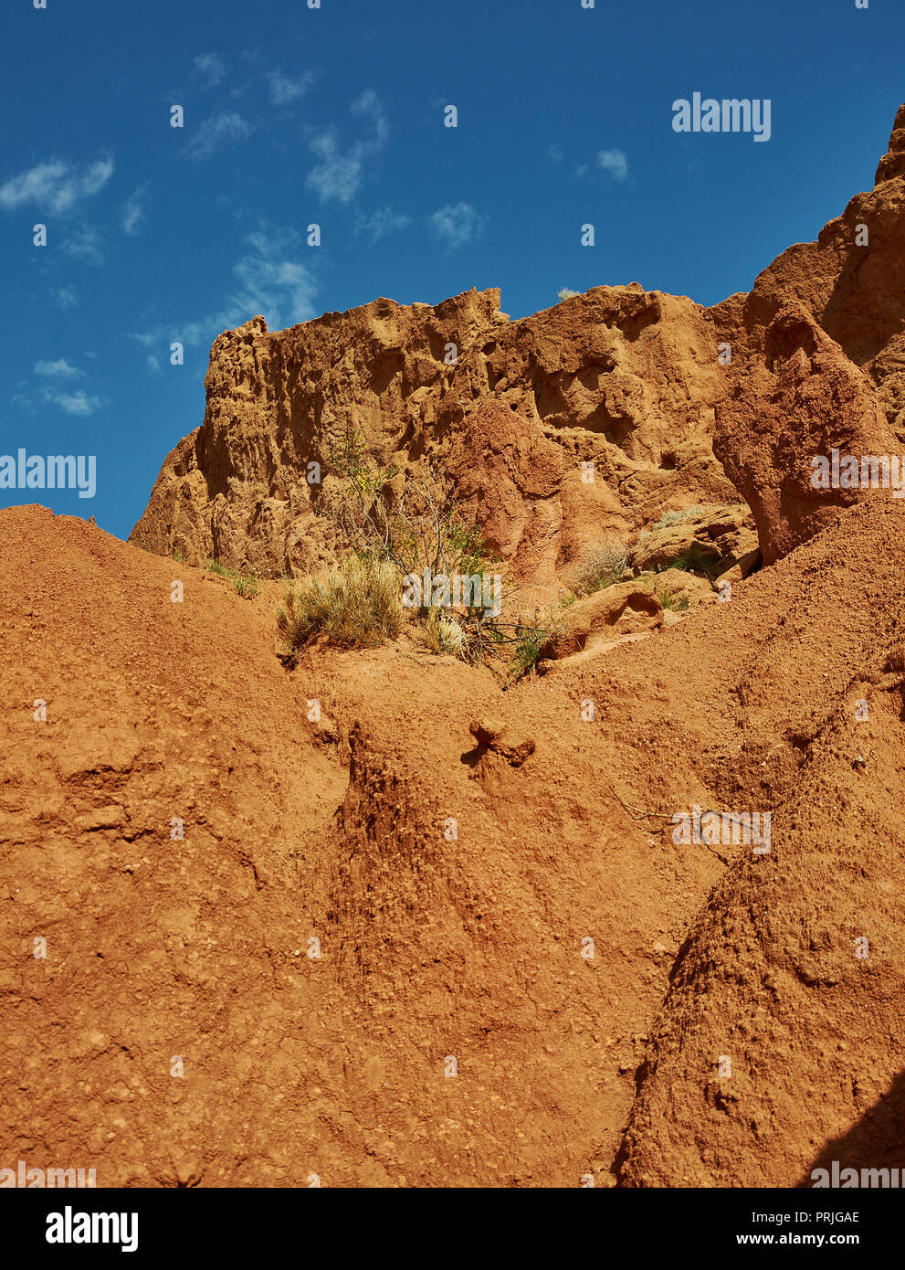 Fairy Tale Canyon, rock formations on the Issyk-Kul lake. Kyrgyzstan ...
