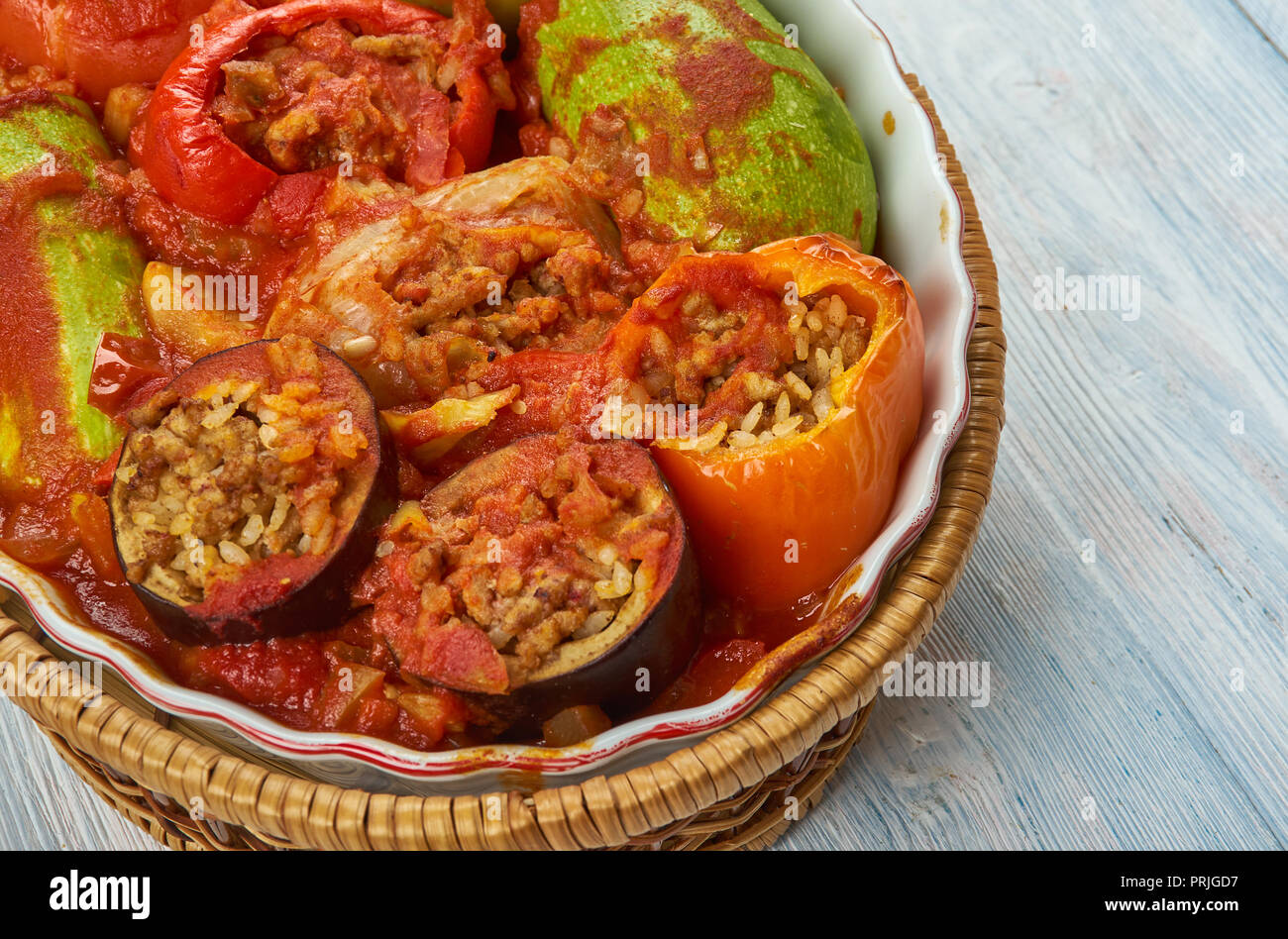 Tajin Mahshi - Mixed Stuffed Vegetables, Libyan Food Stock Photo - Alamy