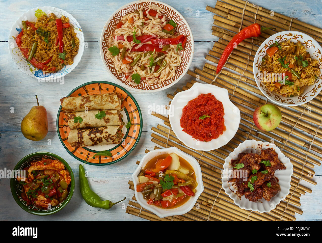 Schezwan cuisine, Asia Chinese cuisine , Traditional assorted dishes ...