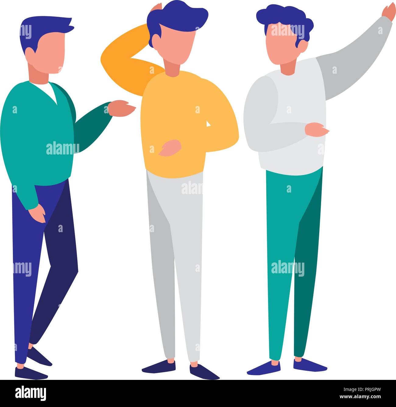 young men group modeling characters vector illustration design Stock ...