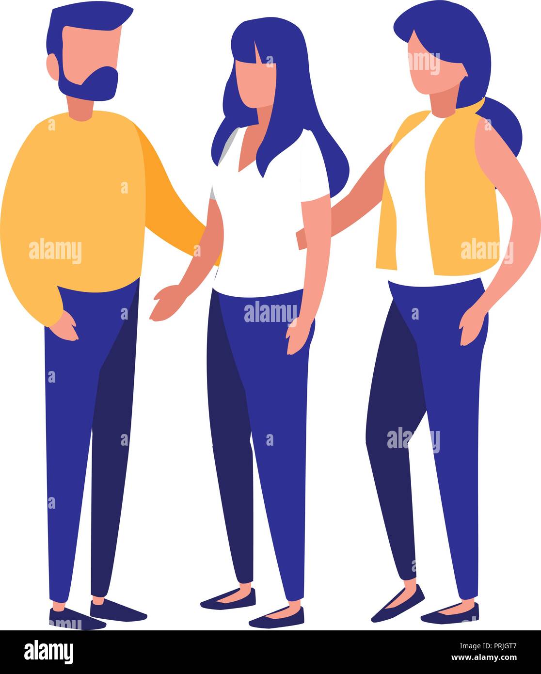 group of young people modeling characters vector illustration design ...