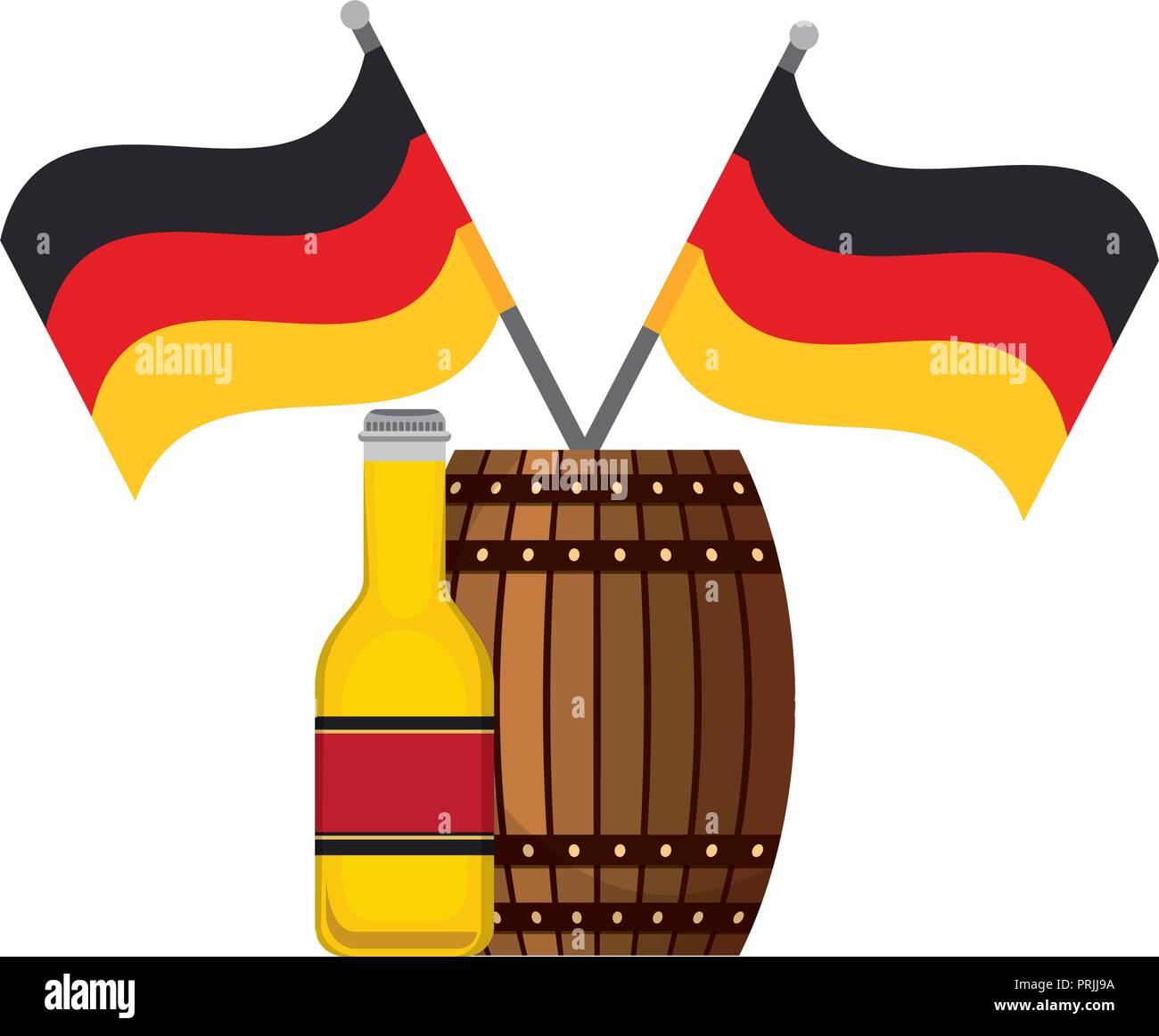 wooden barrel beer bottle and germany flag Stock Vector Image & Art - Alamy