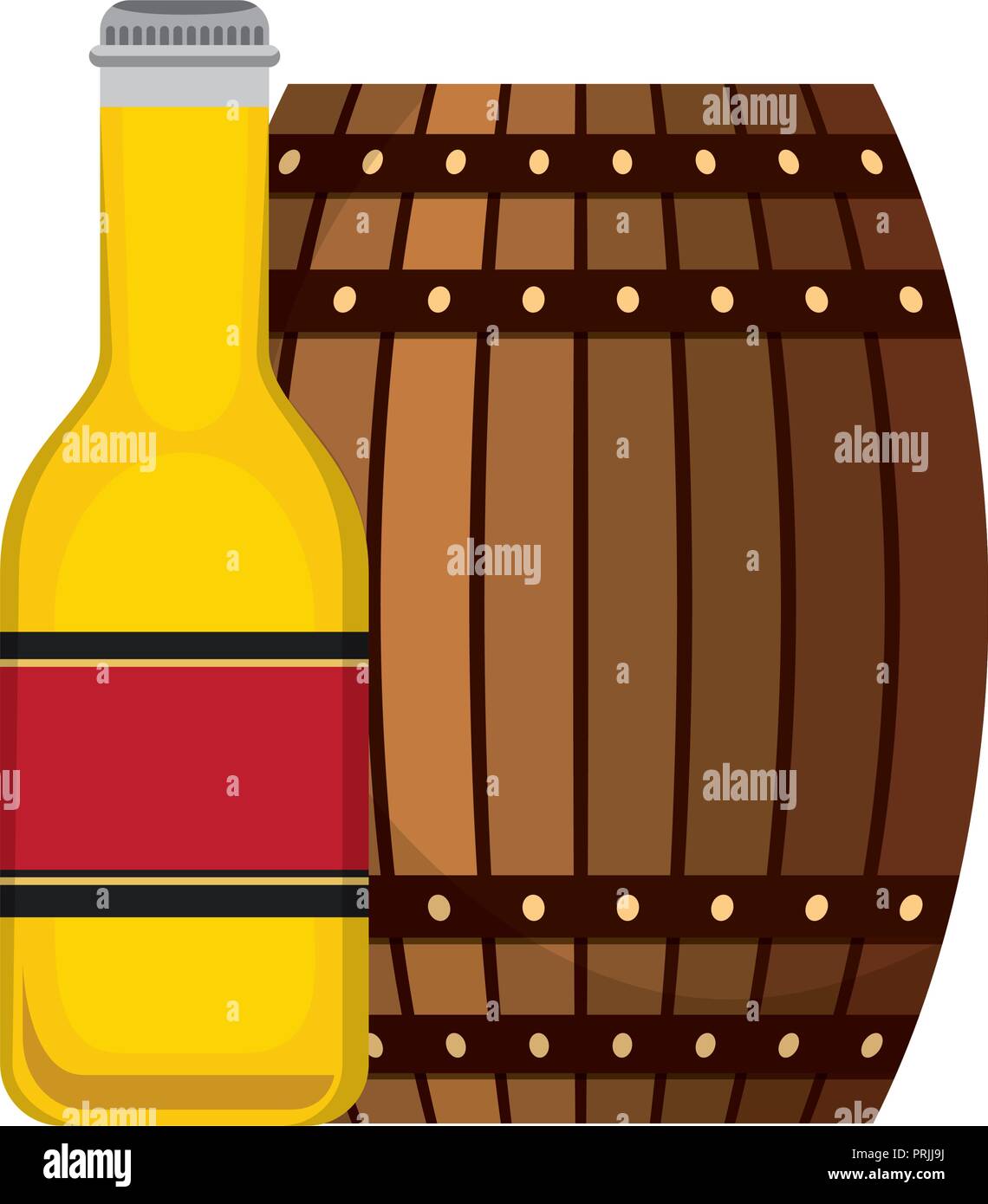 wooden barrel bottle beer isolated design Stock Vector Image & Art - Alamy