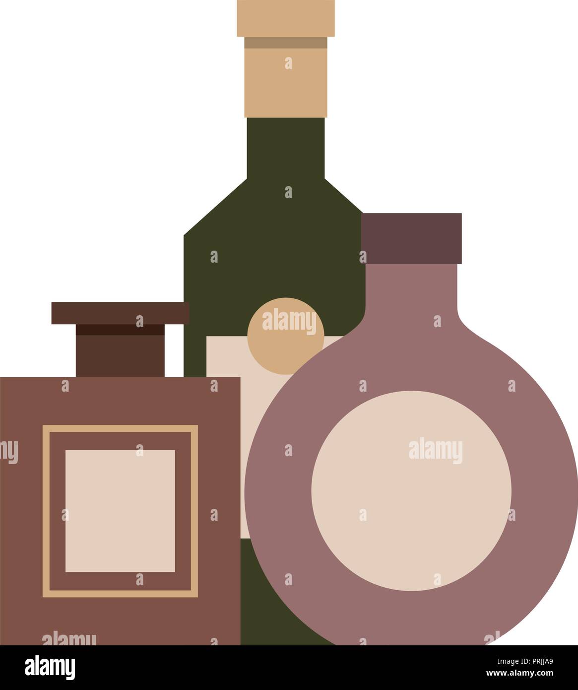 three bottles drinks liquor isolated design Stock Vector Image & Art ...