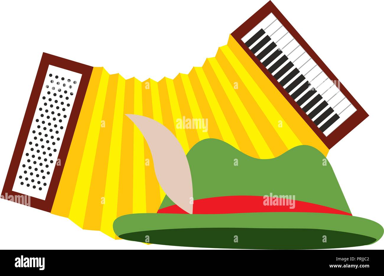 green hat and accordion musical instrument Stock Vector Image & Art - Alamy
