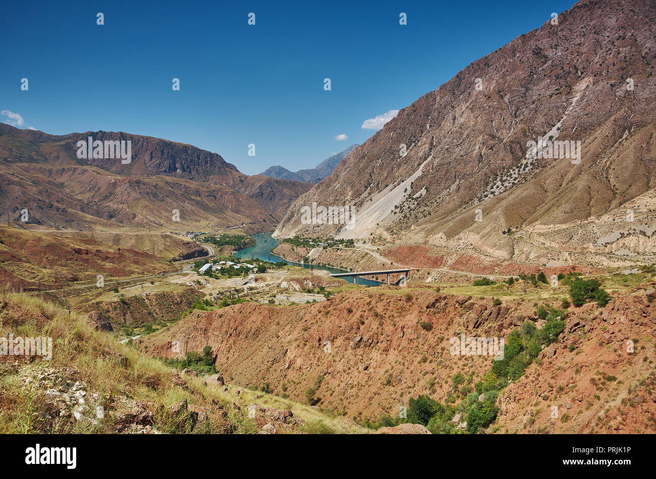 Naryn River rises in the Tien Shan mountains in Kyrgyzstan, Central ...