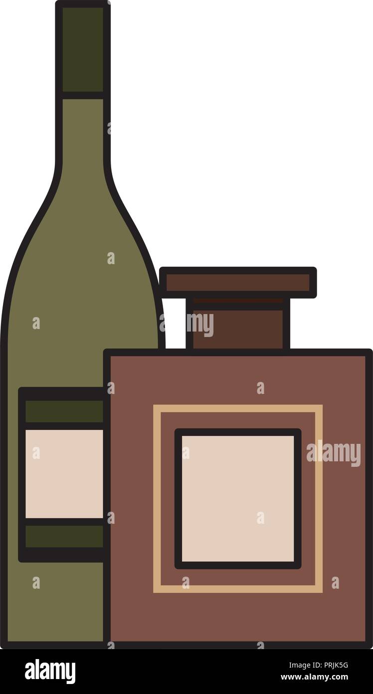 Two wine bottles Stock Vector Images - Alamy