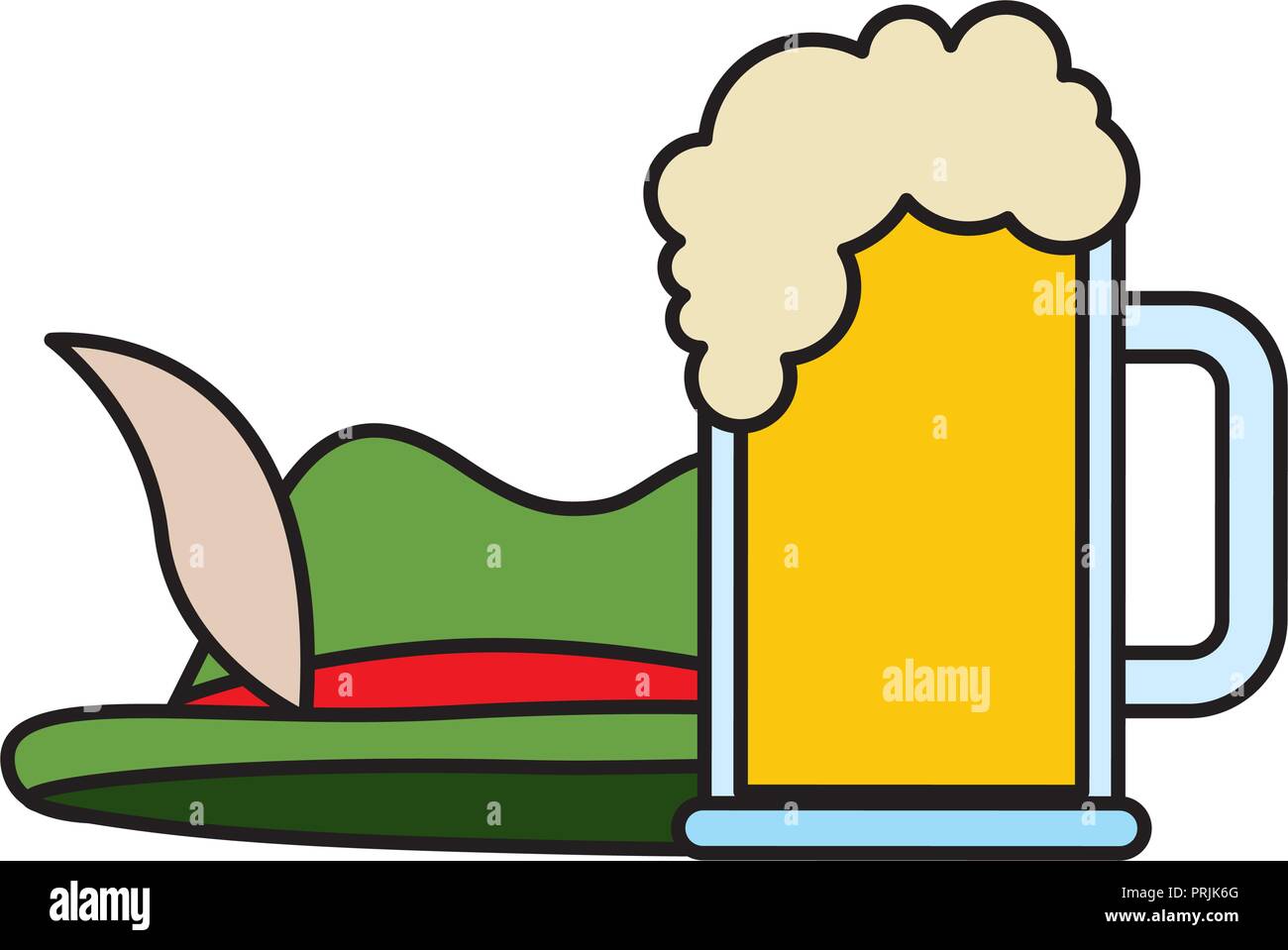 green hat and beer glass isolated design Stock Vector Image & Art - Alamy