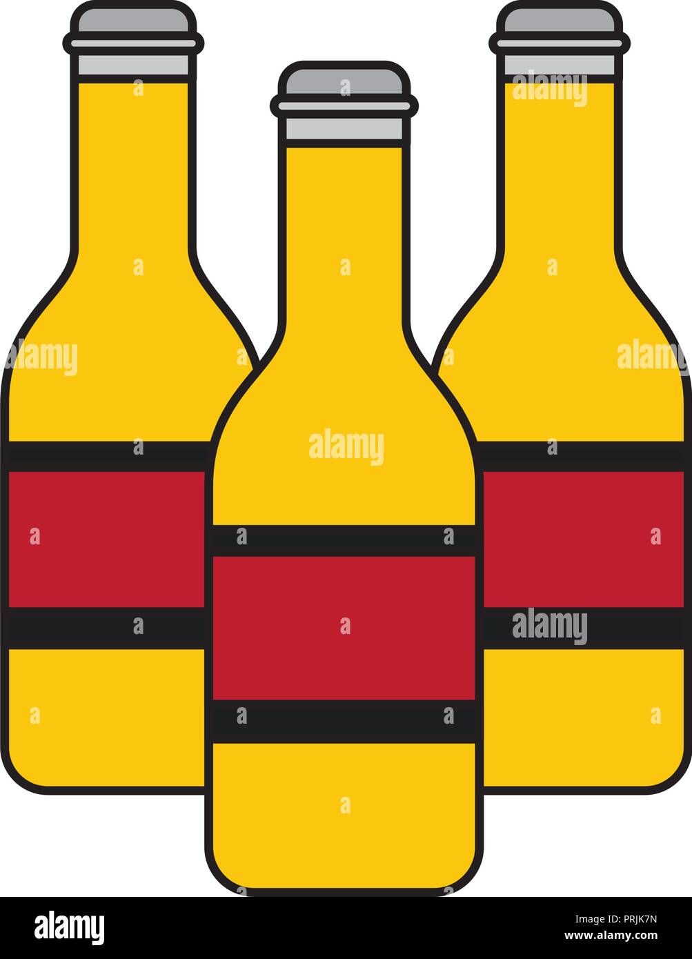Three empty brown bottles Stock Vector Images - Alamy