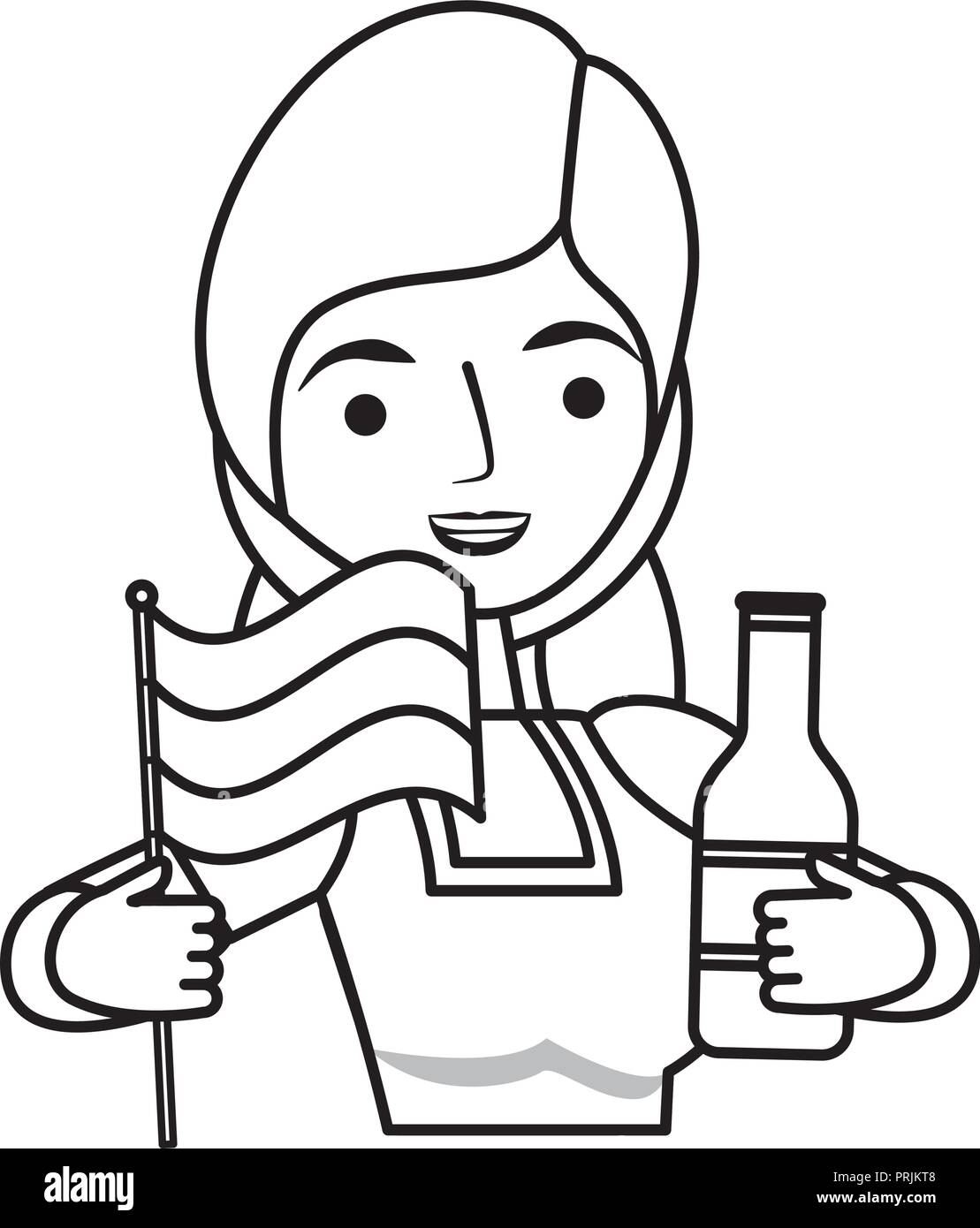 Woman holding beer bottle Stock Vector Images - Alamy